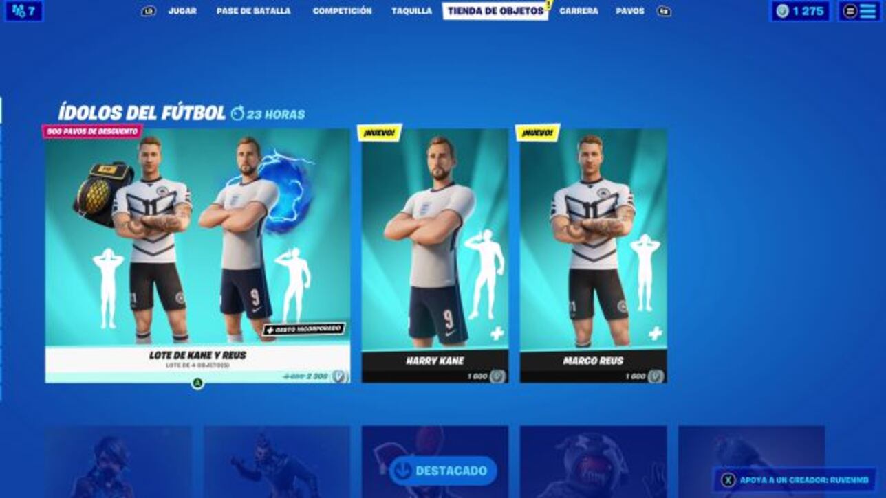 Fortnite: skins Harry Kane y Marco Reus ya disponibles; precio y ...