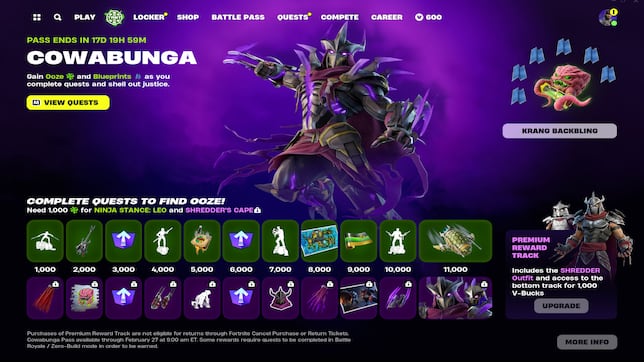 Teenage Mutant Ninja Turtles Cowabunga Event in Fortnite: Dates, How to ...