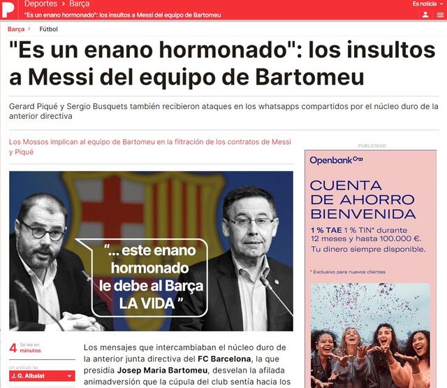 Messi called a “hormoned dwarf” and “sewer rat” by Barça consultant ...