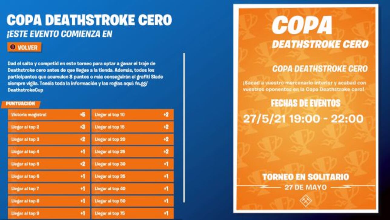 Copa Deathstroke en Fortnite; horario, cómo conseguir su skin y las ...