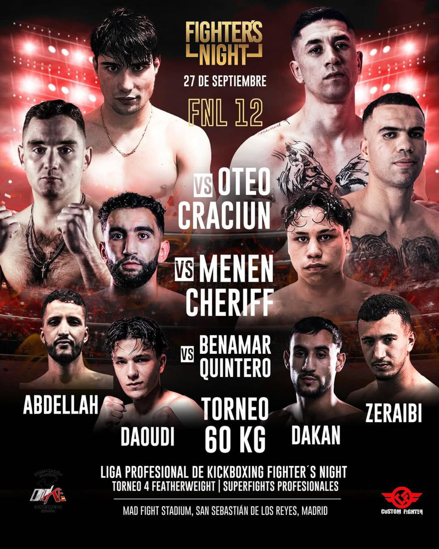 El espectáculo de Fighters Night vuelve al Mad Fight Stadium con duelos decisivos y un inédito ...