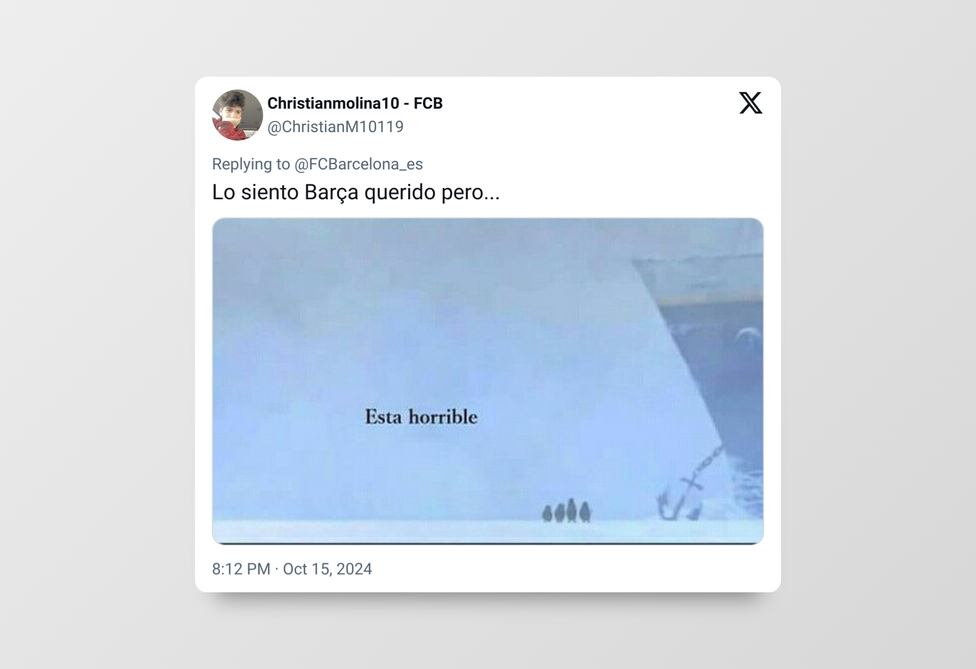 "Tiene una gamba en el hombro": lluvia de memes con el cartel del Barça ...