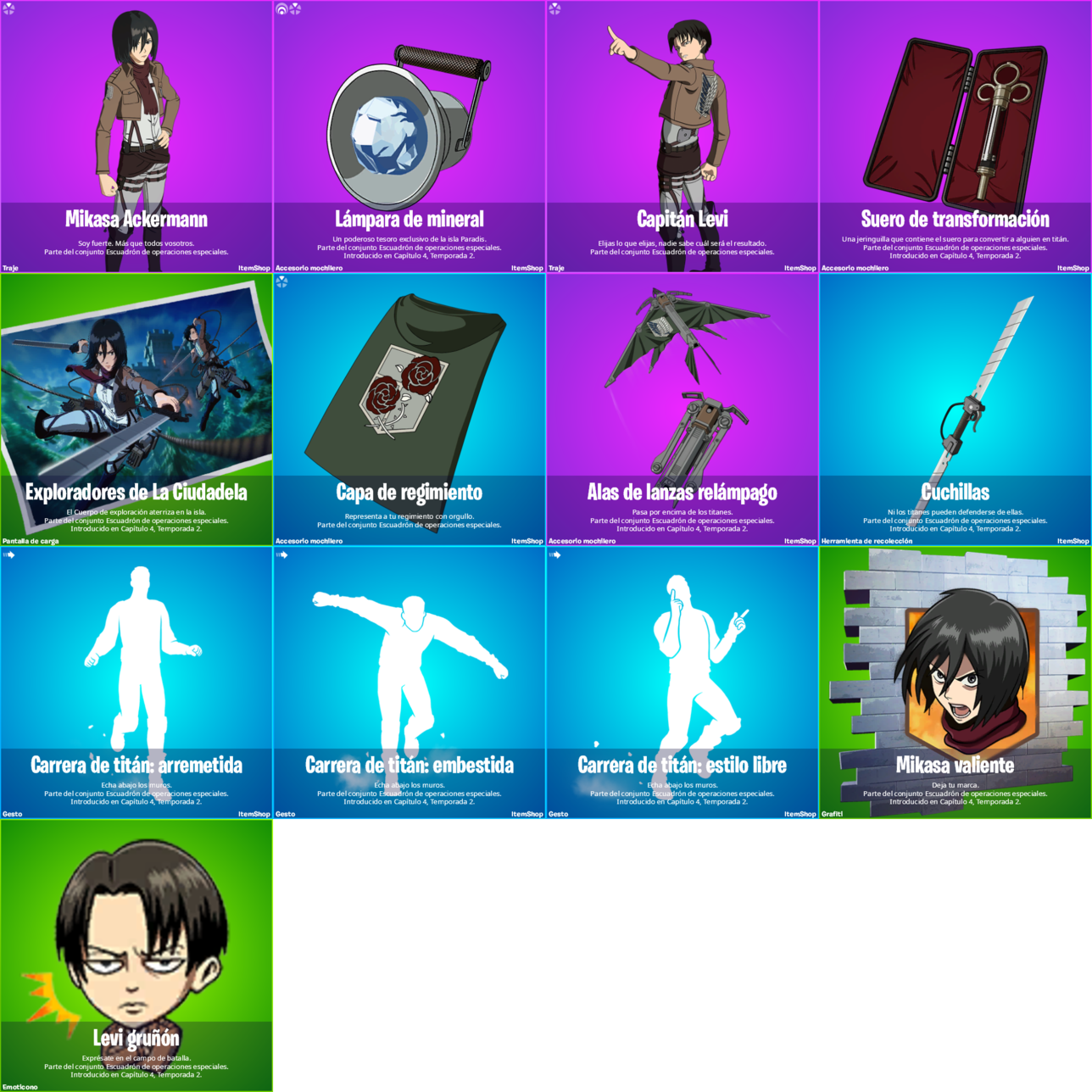 Levi y Mikasa de Shingeki no Kyojin se unen a Eren en Fortnite: toda la ...