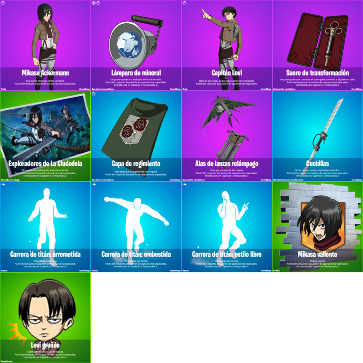 Levi y Mikasa de Shingeki no Kyojin se unen a Eren en Fortnite: toda la ...