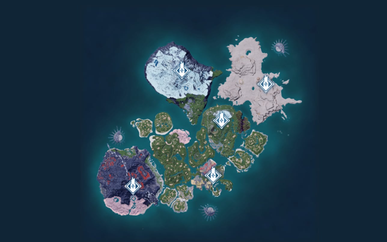 Mapa interactivo de Palword: dónde están las estatuas, torres ...