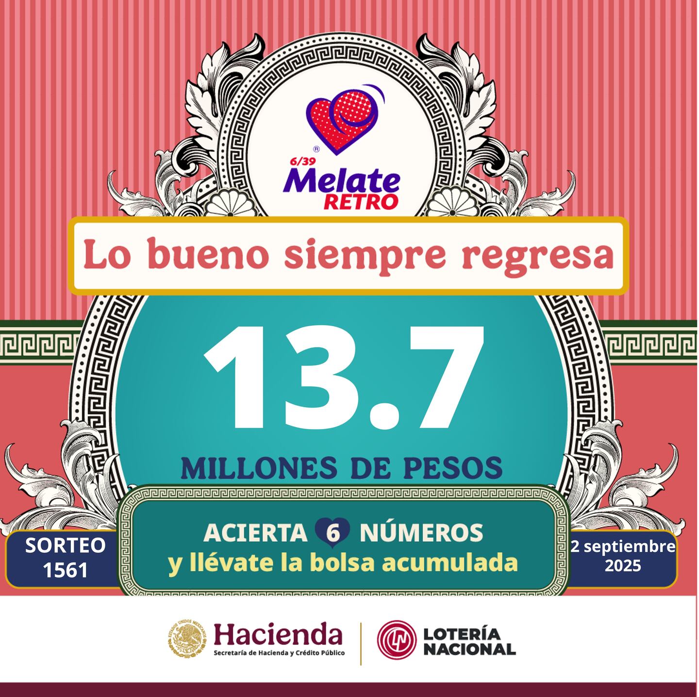 Resultados Melate Retro: números que cayeron hoy y premios del sorteo ...