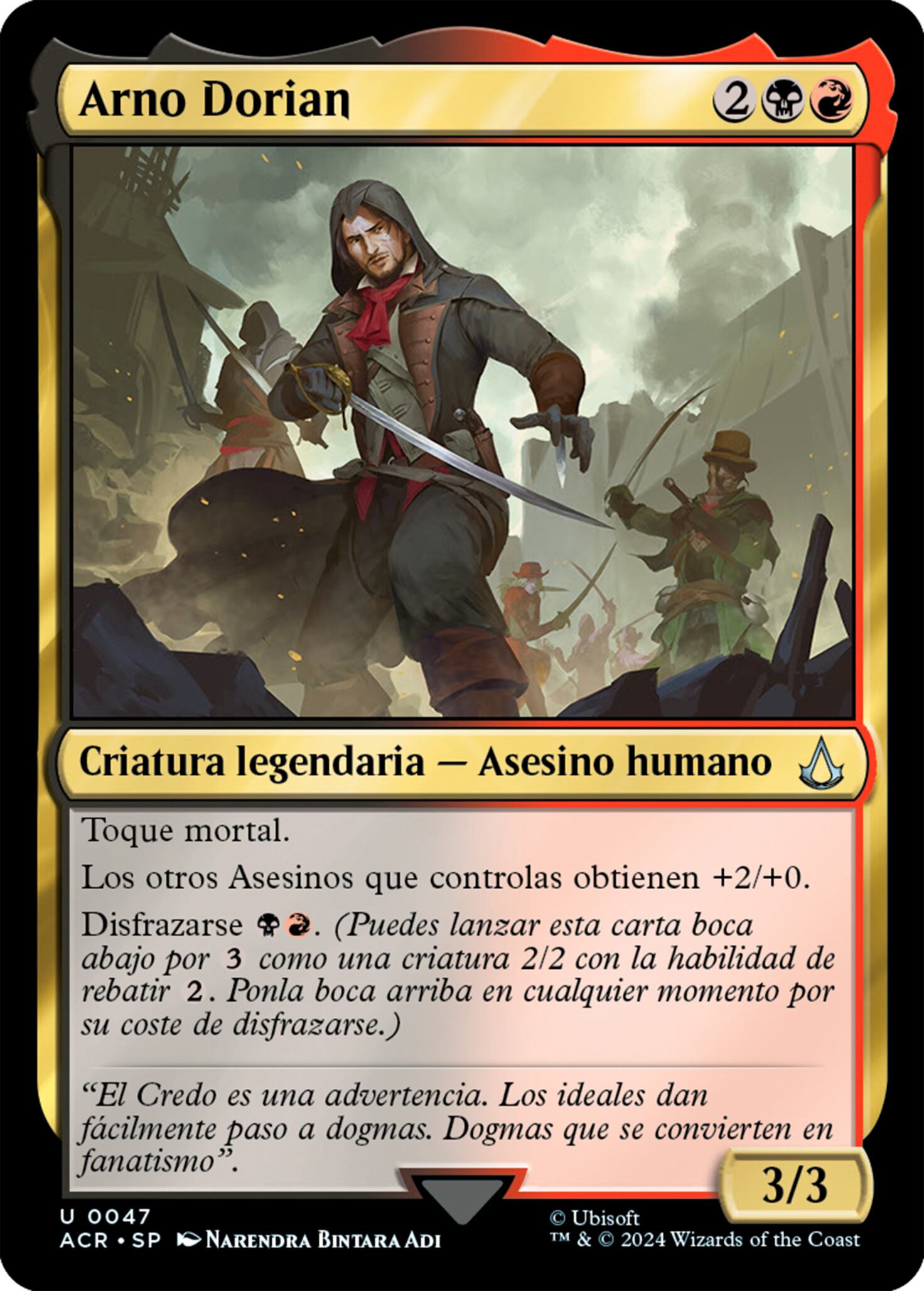 Primer vistazo en exclusiva de la carta Arno Dorian de Assassin’s Creed para Magic: The ...
