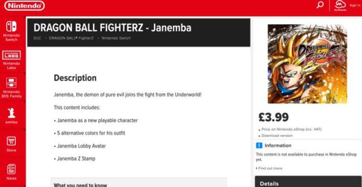 Nintendo filtra la llegada de Janemba a Dragon Ball FighterZ - Meristation