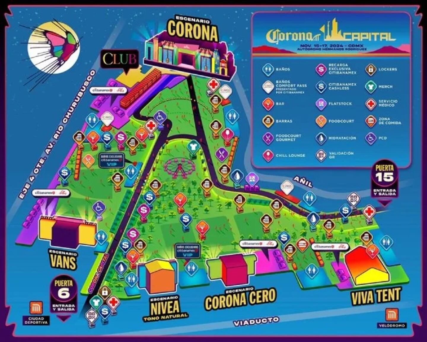 Corona Capital 2024: Mapa del festival, horarios y rutas para llegar ...