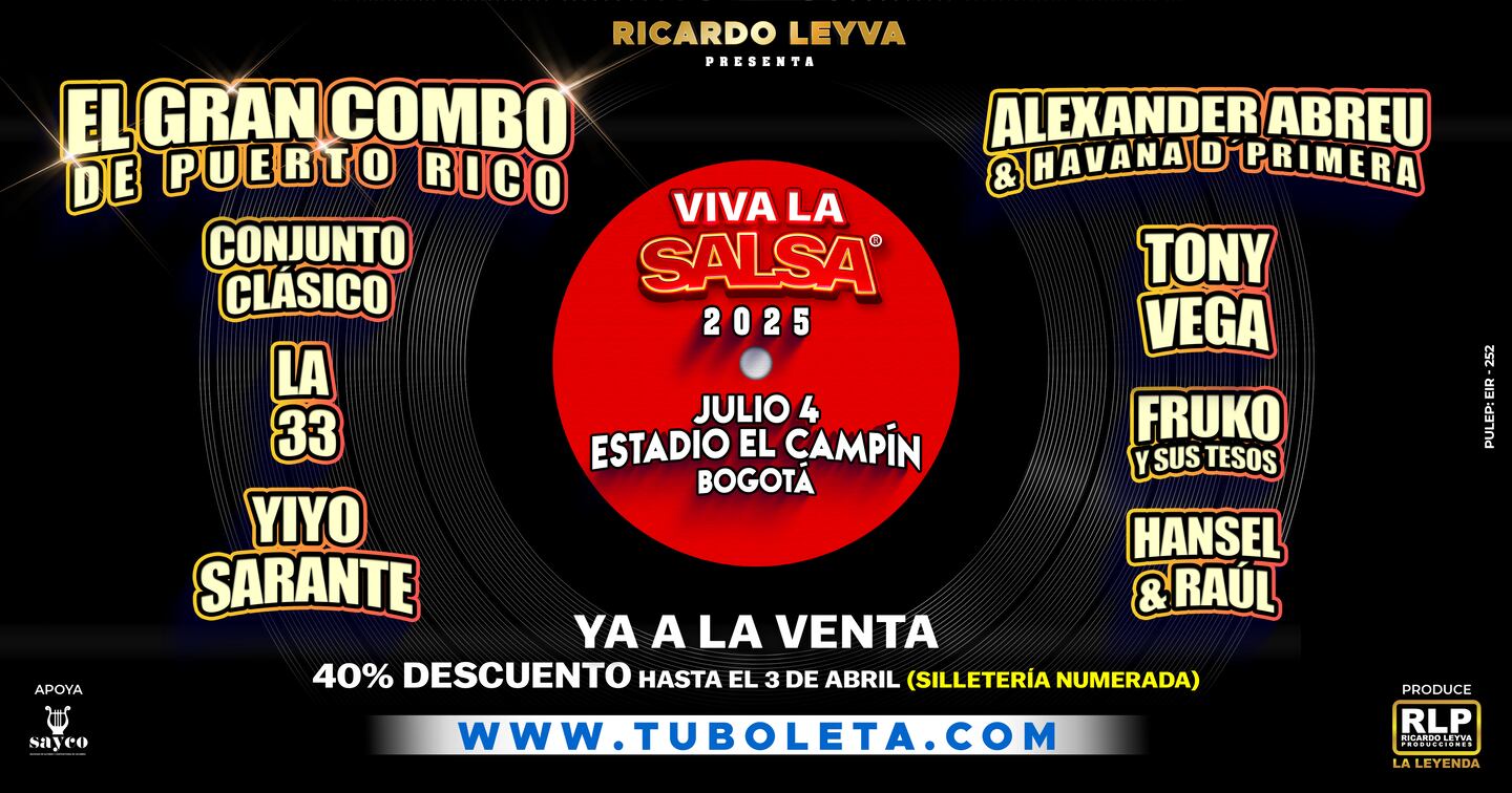 La nómina de Viva la Salsa 2025: Quiénes cantarán y precio de la boletas - AS Colombia