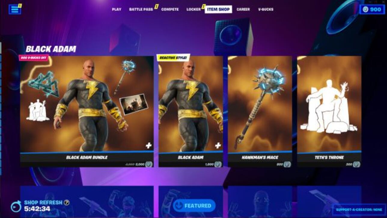Black Adam arrives in the Fortnite store: this is what Dwayne Johnson's ...