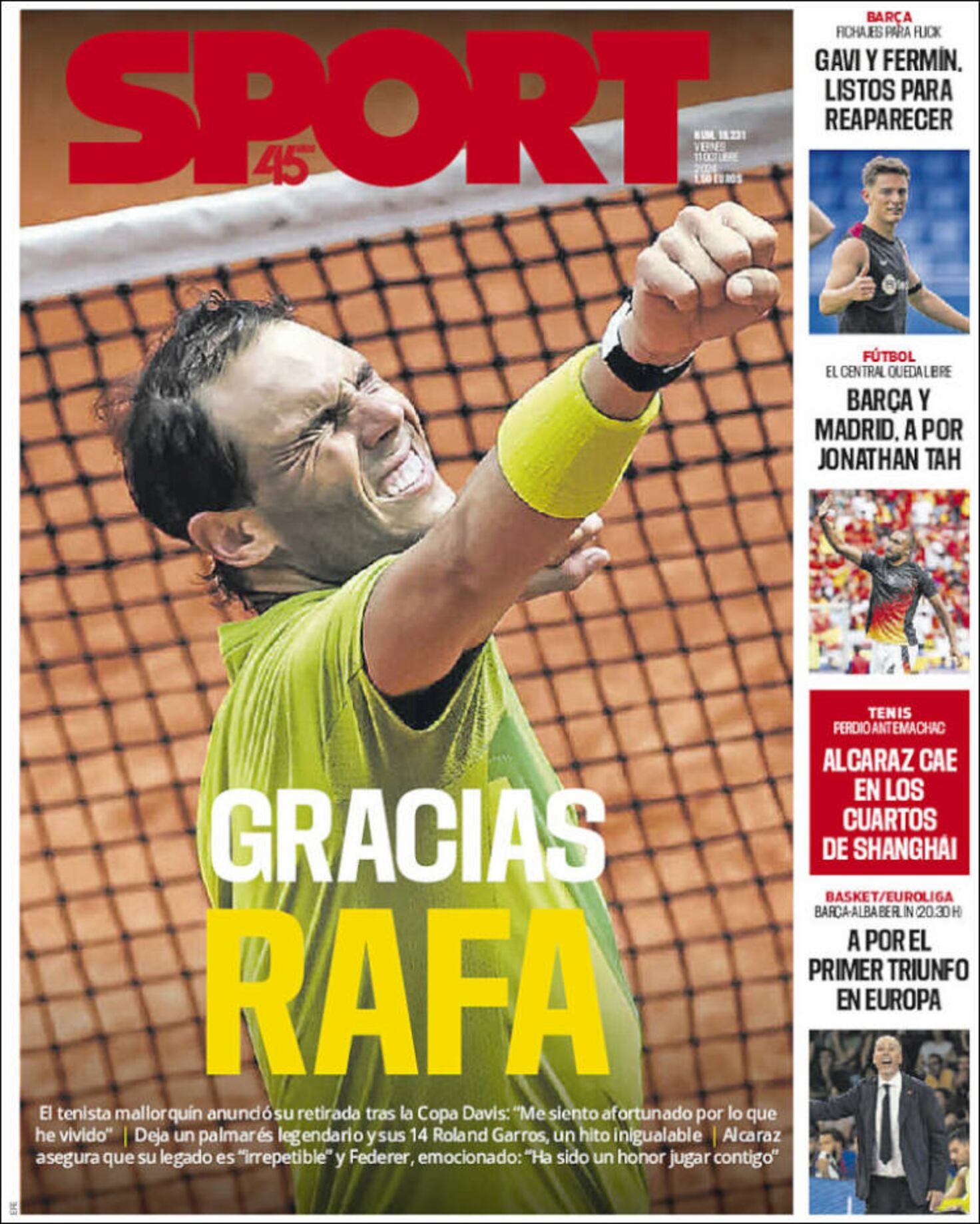 Gracias, Rafa: las portadas sobre la retirada de Rafa Nadal - AS.com