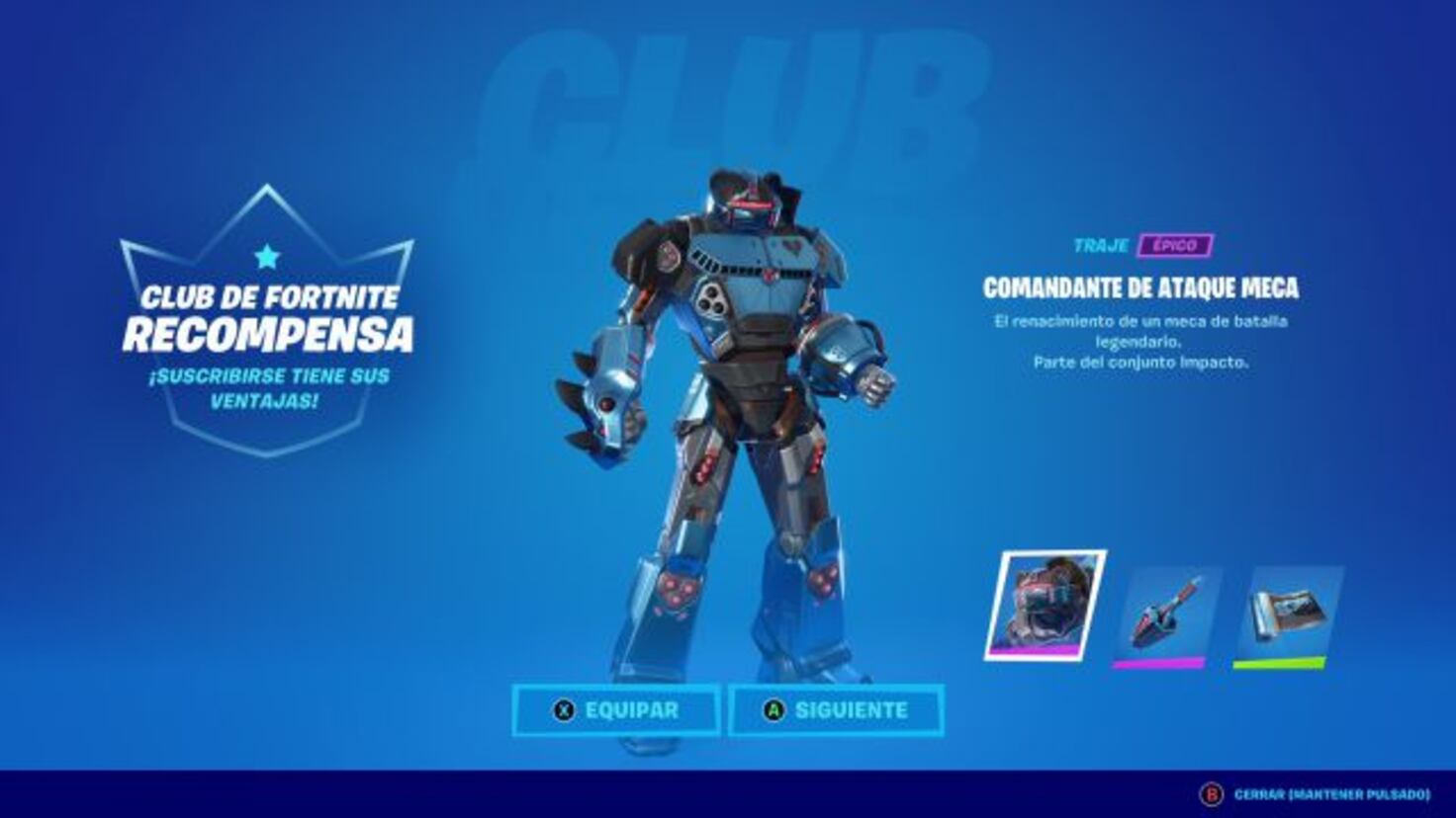 Club de Fortnite junio 2022: nuevo skin Comandante de Ataque Meca ya ...