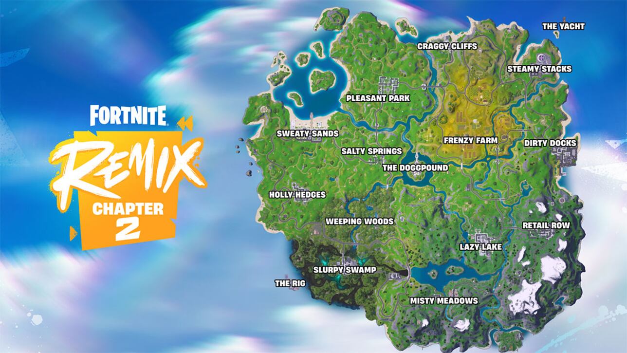 This is the new map of Fortnite Remix Chapter 2: all the new areas ...