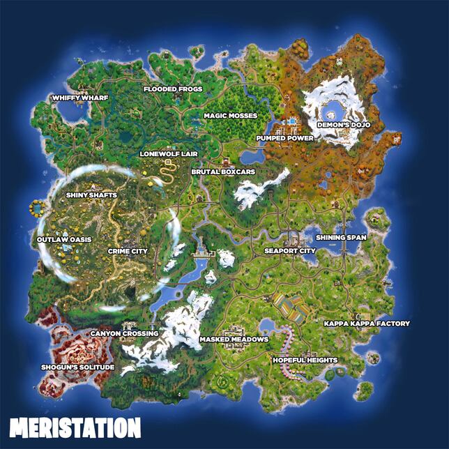 This is what the new map of Fortnite Chapter 6 Season 2 looks like: all ...