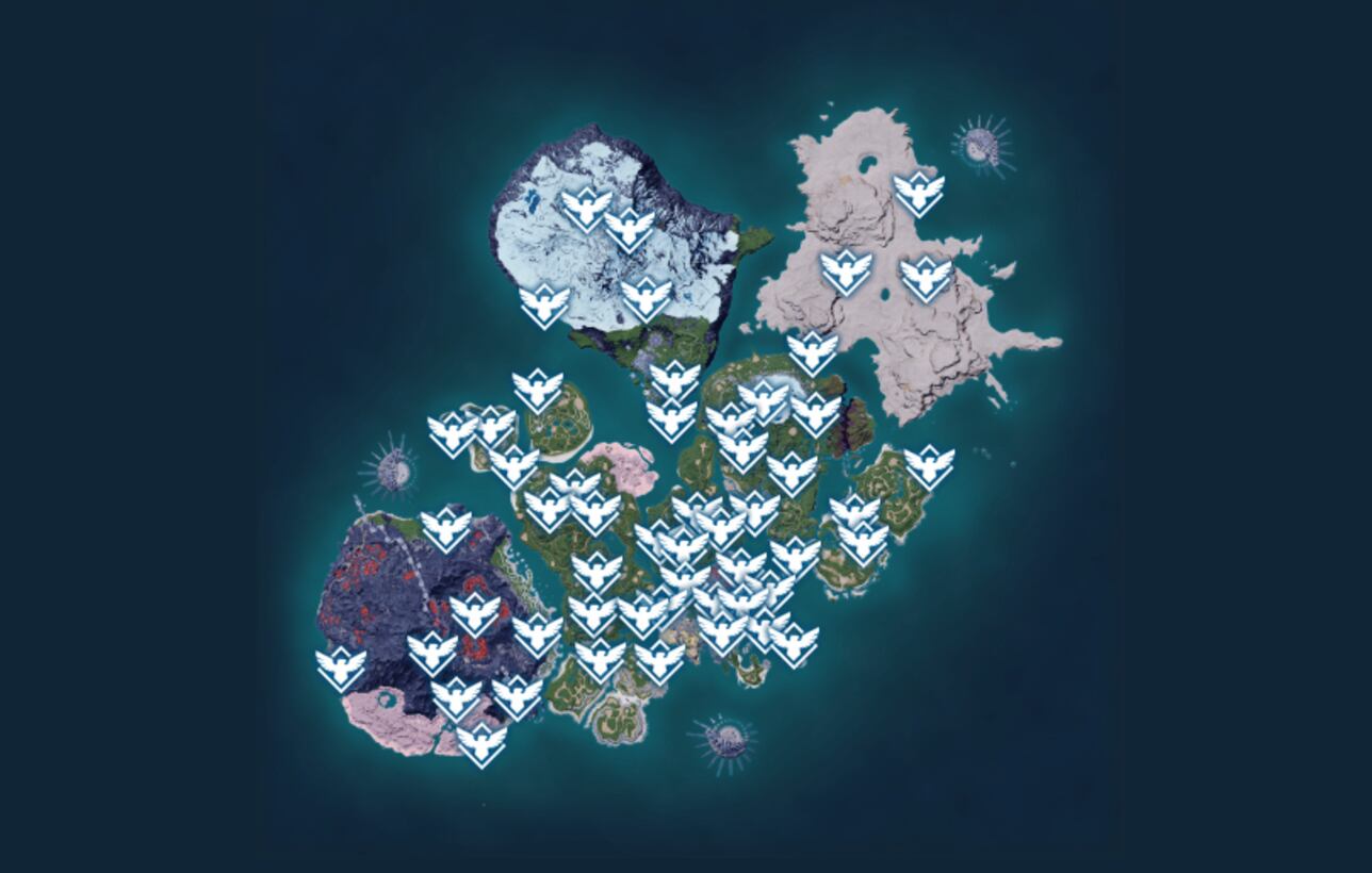 Mapa interactivo de Palword: dónde están las estatuas, torres ...