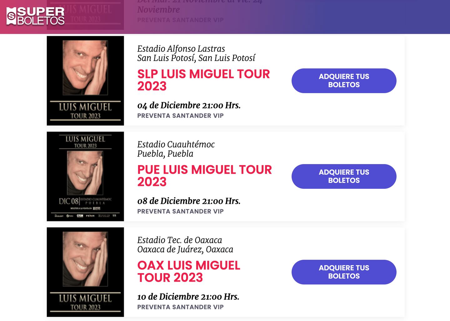 Preventa boletos conciertos Luis Miguel en México: hora y quién los ...