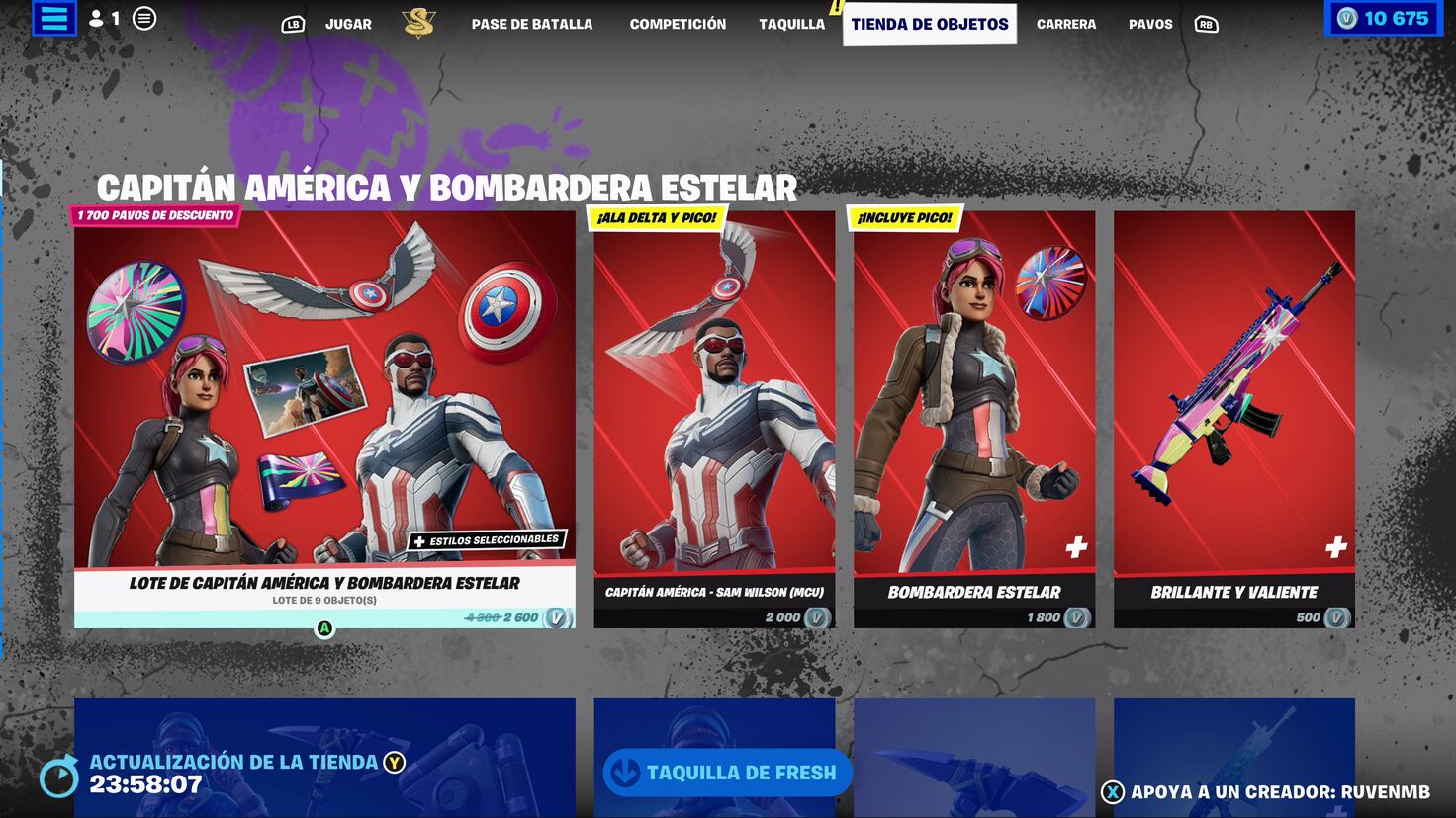 Sam Wilson, el nuevo Capitán América, llega a Fortnite como nueva skin ...
