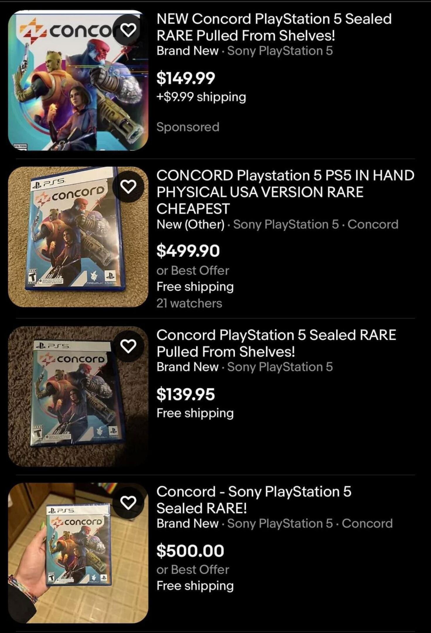 The physical version of Concord is sold out after its cancellation and ...