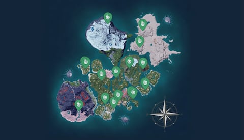 Mapa interactivo de Palword: dónde están las estatuas, torres ...