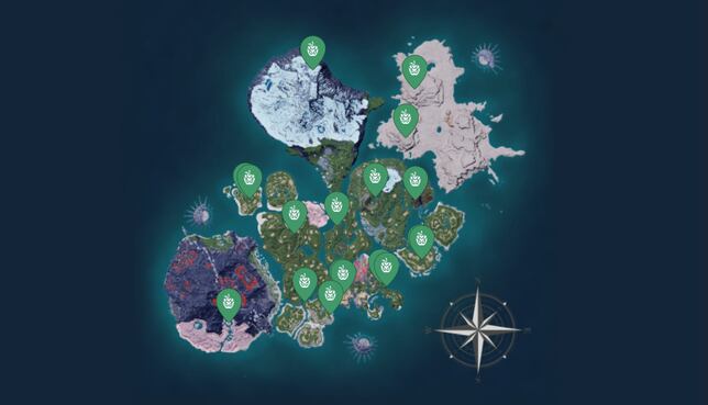 Mapa interactivo de Palword: dónde están las estatuas, torres ...