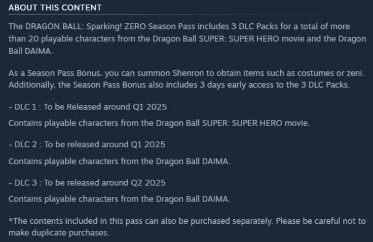 Dragon Ball Sparking! ZERO confirms date and content of upcoming DLCs ...