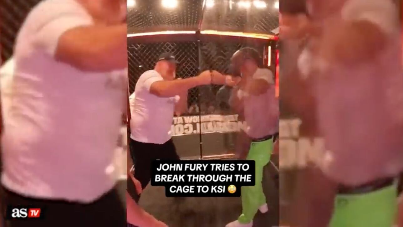 Tyson Fury’s dad headbutts wall to attack YouTuber KSI - AS USA Tyson Fury’s dad headbutts wall to attack YouTuber KSI - AS USA