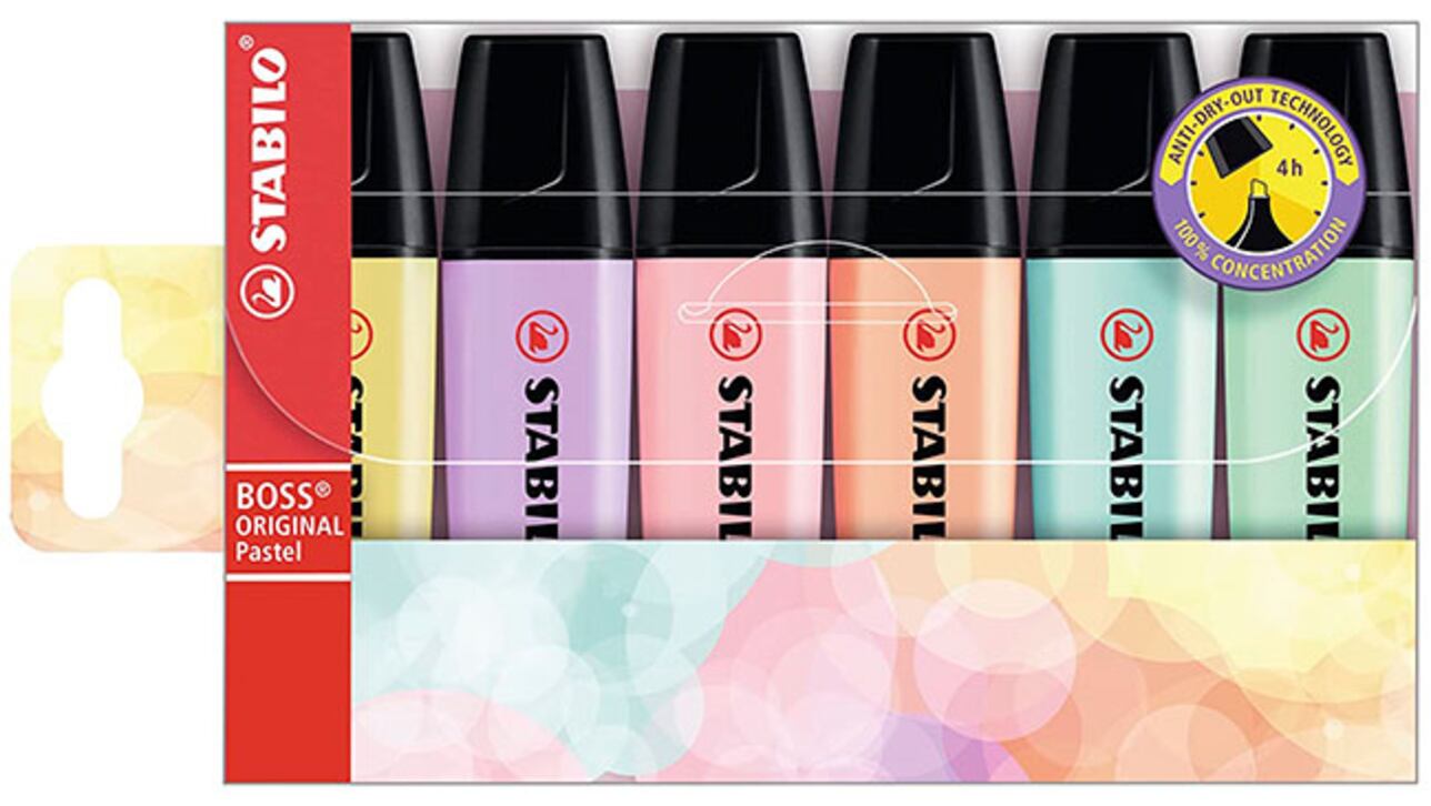 Estos subrayadores Stabilo en seis colores pastel tienen más de 42.000 ...