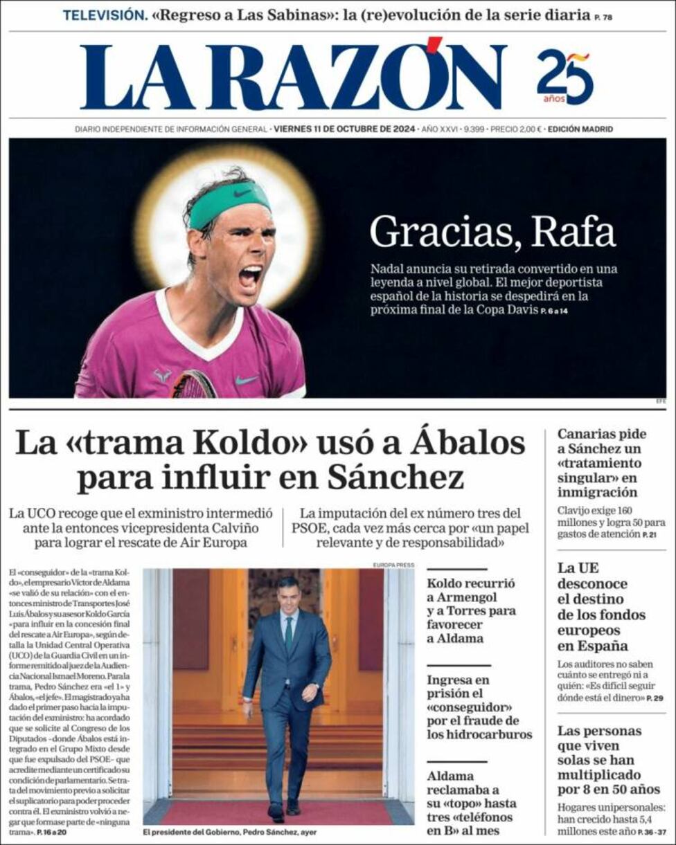Gracias, Rafa: las portadas sobre la retirada de Rafa Nadal - AS.com