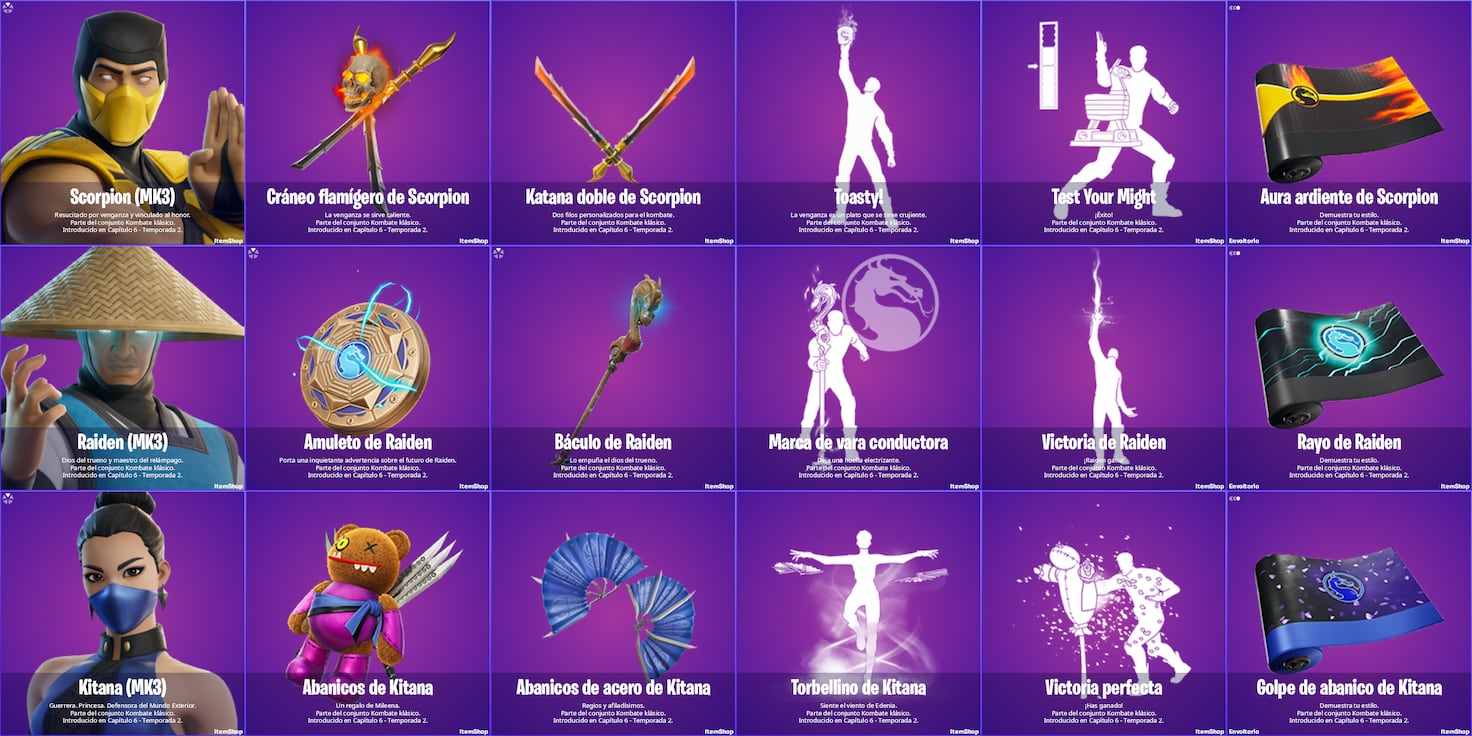 Scorpion, Kitana y Raiden de Mortal Kombat llegan a Fortnite: así son ...