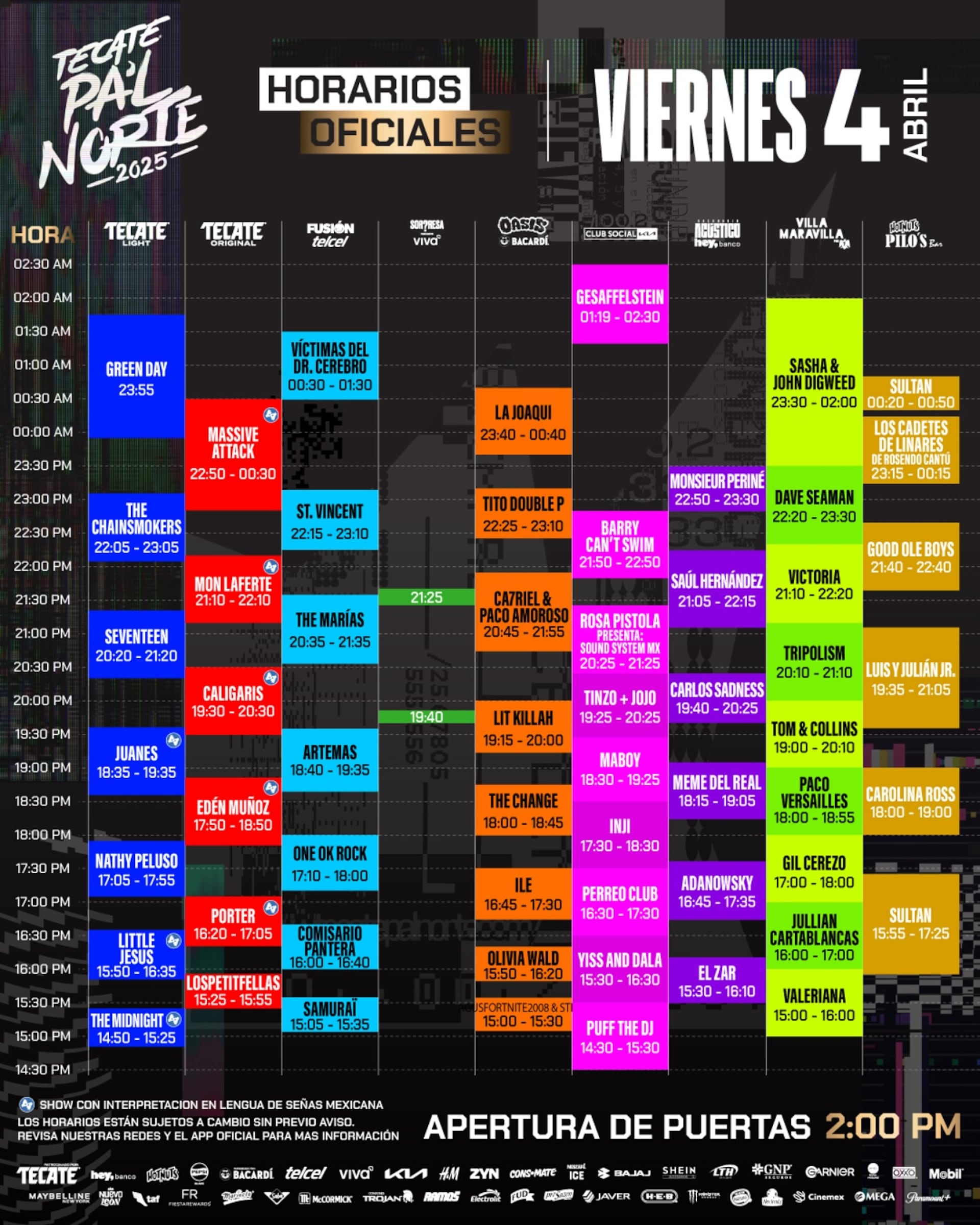 Festival Pa’l Norte 2025: cartel completo, line up, artistas y quién toca cada día - AS México