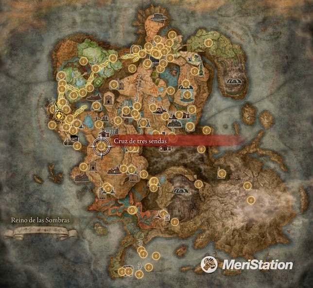 Mapa interactivo de Shadow of the Erdtree: todos los jefes, armas, y mazmorras del DLC de Elden ...