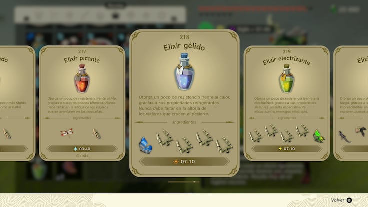 Cómo crear todos los Elixires en The Legend of Zelda: Tears of the ...