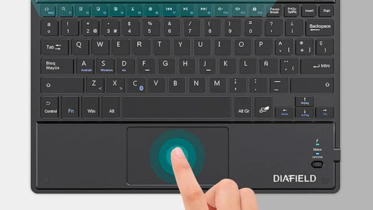 Este teclado inalámbrico portátil con ‘touchpad’ se conecta a tablets ...