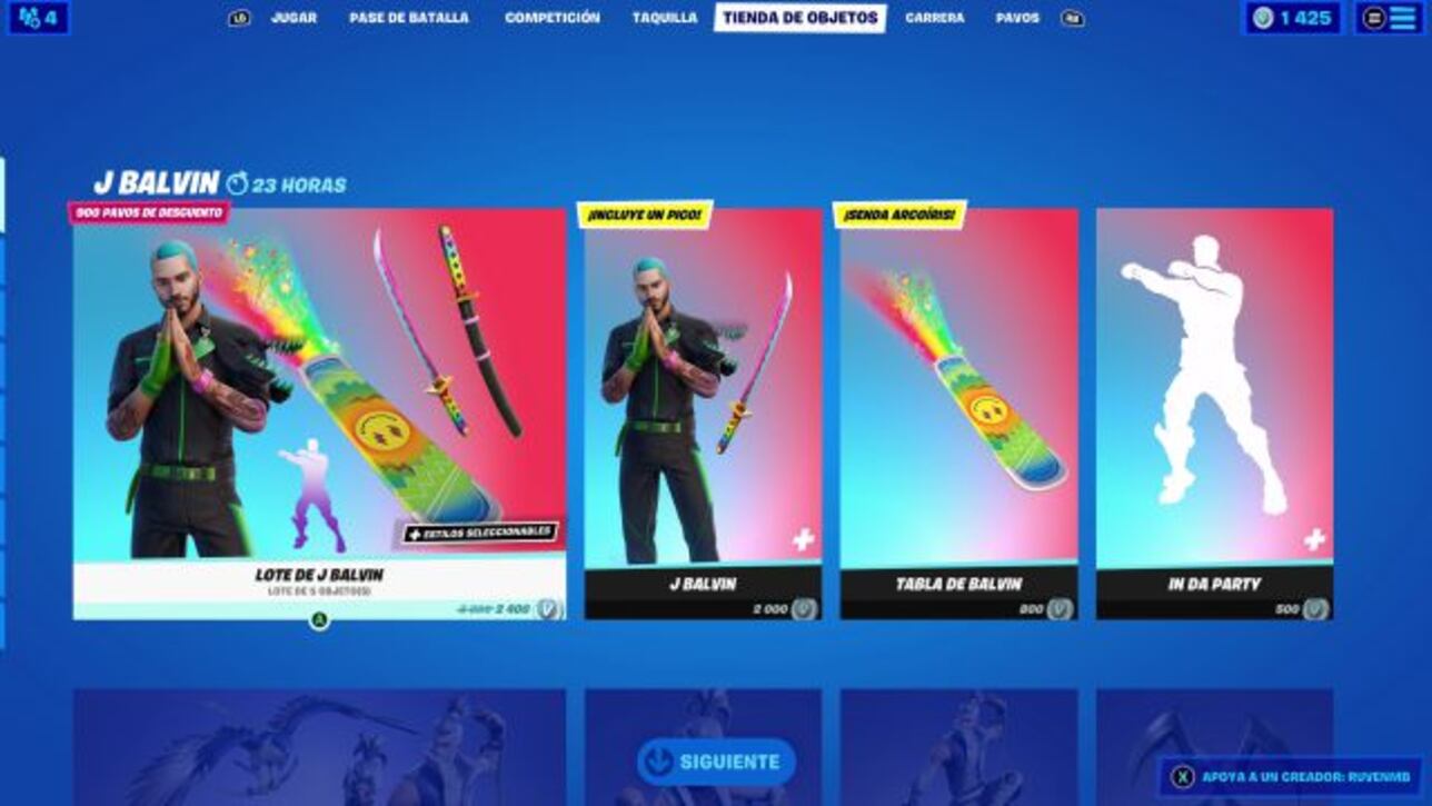 Fortnite: skin J Balvin ya disponible; precio y contenidos - Meristation