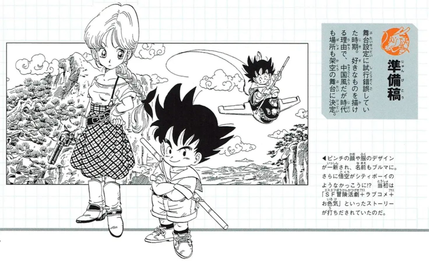 ‘Dragon Ball’: this was the original design of Goku and Bulma by Akira ...