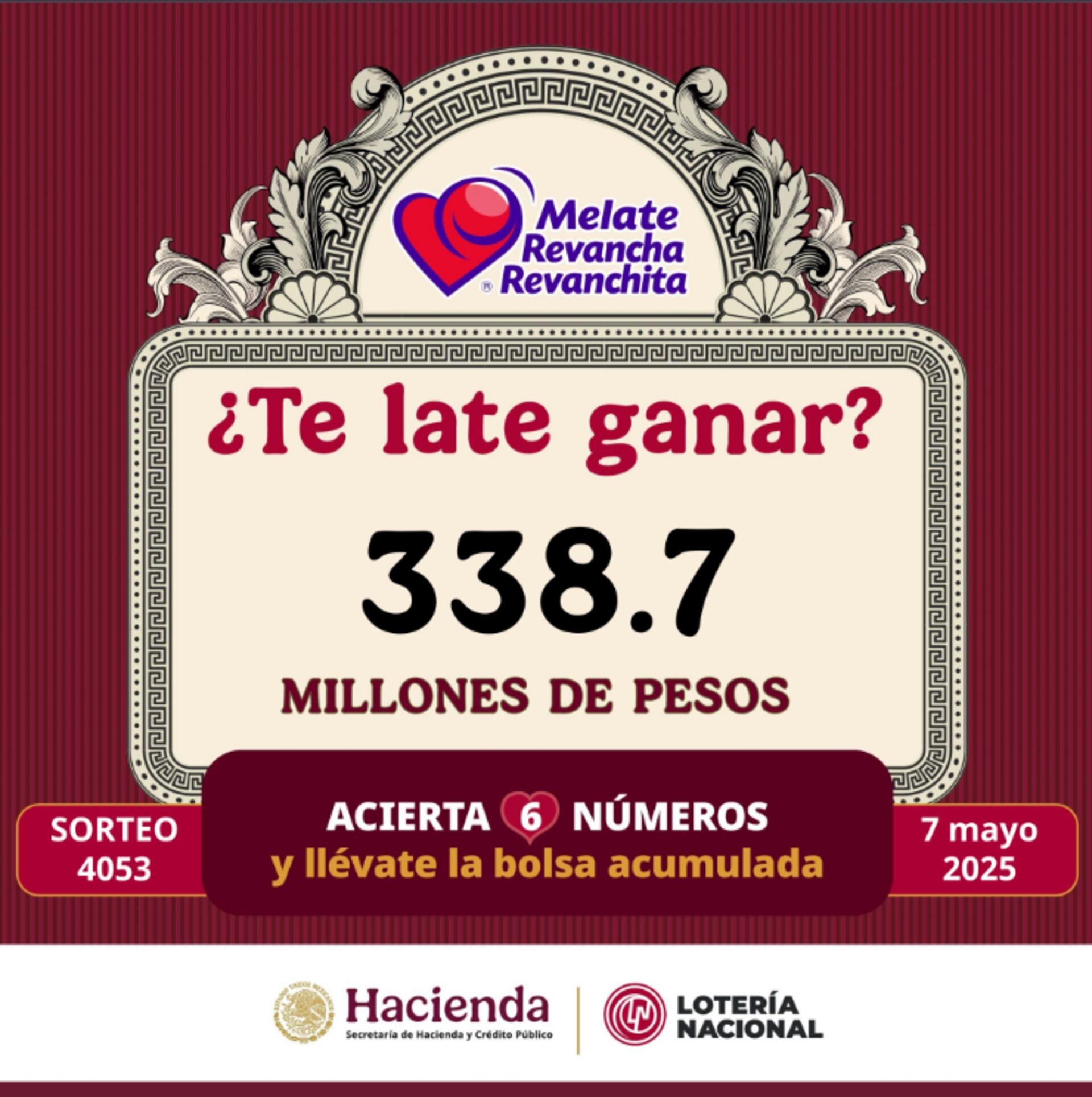 Resultados Melate: números que cayeron hoy y premios del sorteo 4053 ...