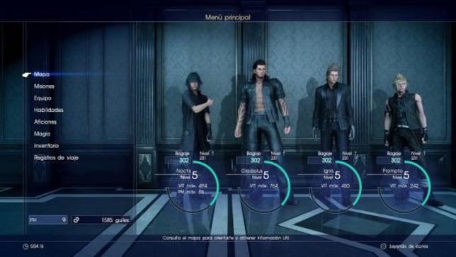 Final Fantasy XV, Guía completa - Menús e Interfaz - Meristation