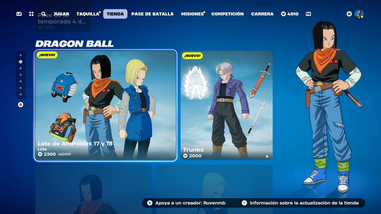 Trunks y los Androides 17 y 18 de ‘Dragon Ball’ llegan a Fortnite como ...