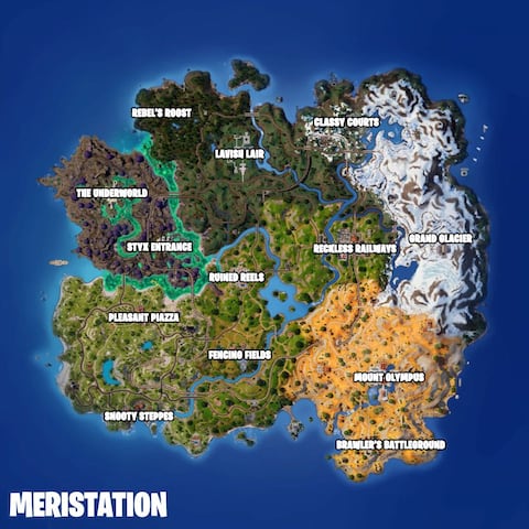 This is the new map of Fortnite Chapter 5 Season 3: all the new areas - Meristation